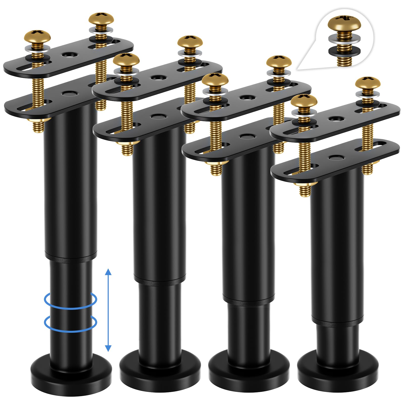 Snapklik.com : OHSNYIU Set Of 4 Adjustable Bed Legs Replacement ...