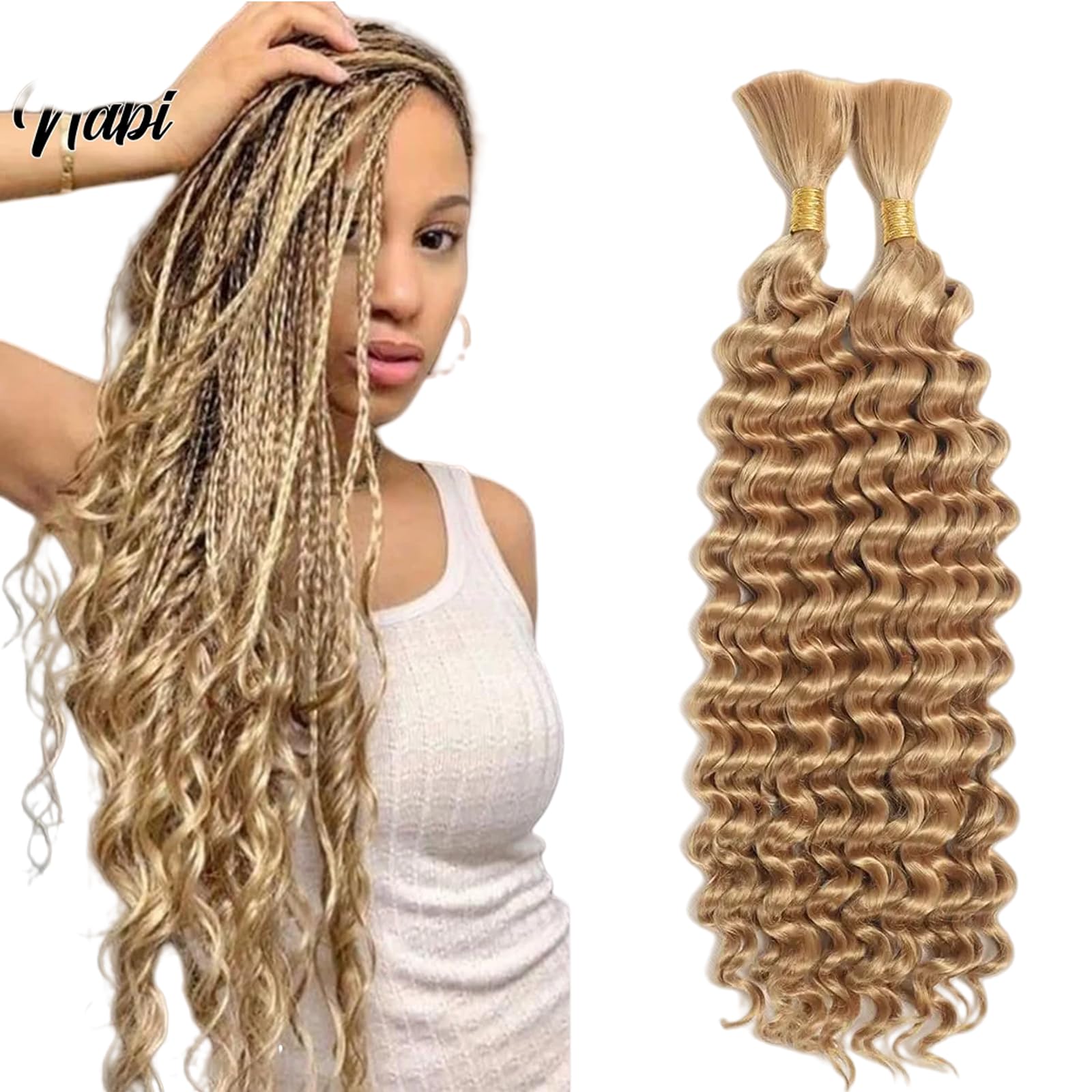 18inch Deep Wave Boho Braids Water Wave Bulk Braiding Hair Bundles For ...