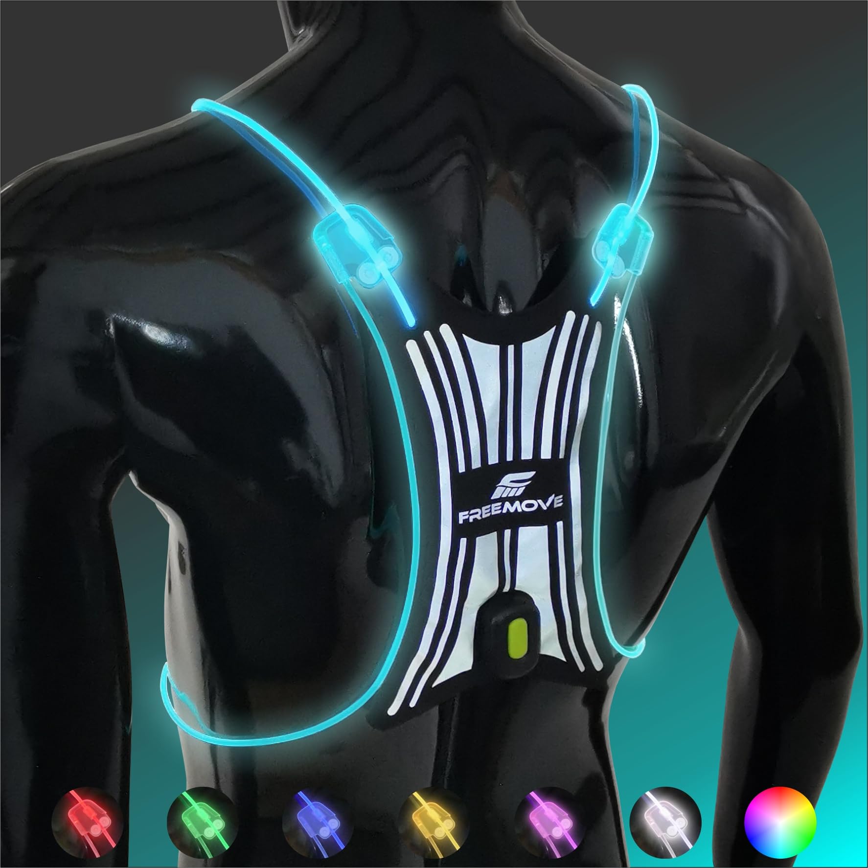 Spider Reflective Lighted Running Vest - New Optic Fiber Technology ...