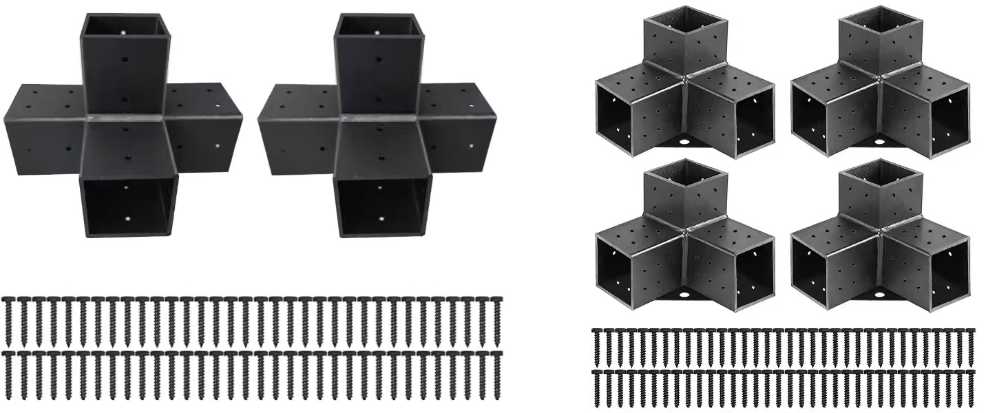DIY Pergola Kit Brackets 4x4 3-Way Pergola Brackets – 90° Corner ...