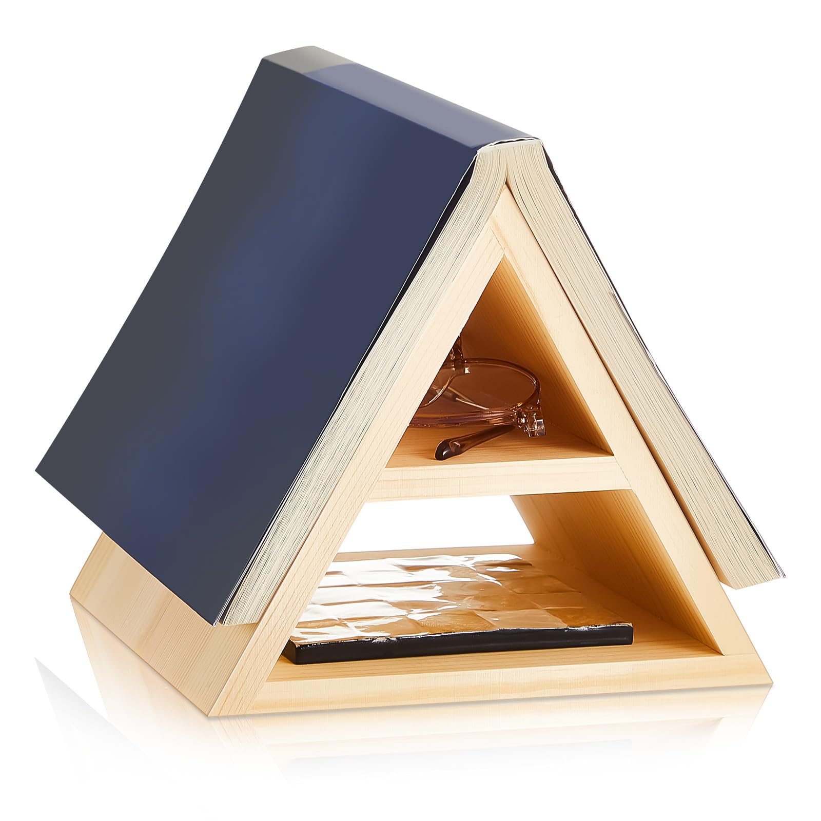 Snapklik.com : Wooden Triangle Book Stand 7 X 7 X 6 Inch Page Rest ...