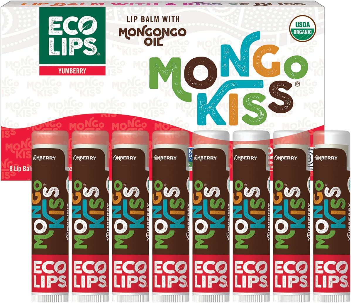Amazon.com: Mongo Kiss USDA Organic Lip Balm Set 8-pack (0.15 oz. each ...