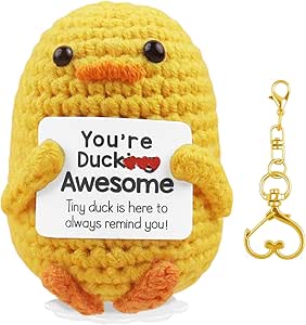 Amazon.com: HyperFun Mini Positive Crochet Animals Duck Funny Emotional ...