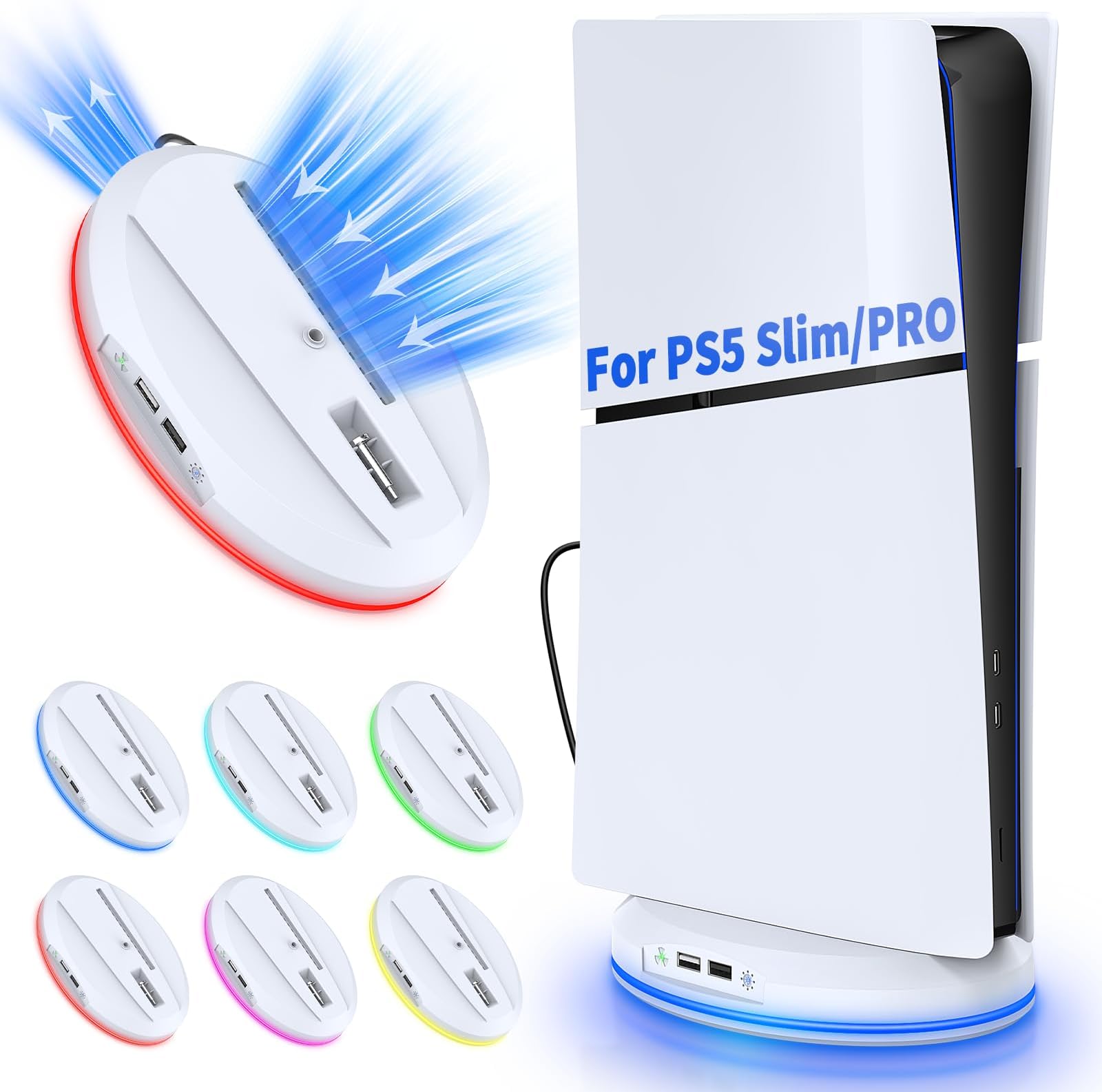 Amazon.com: FASTSNAIL Vertical Stand with Cooling Fan for PS5 Pro/Slim ...