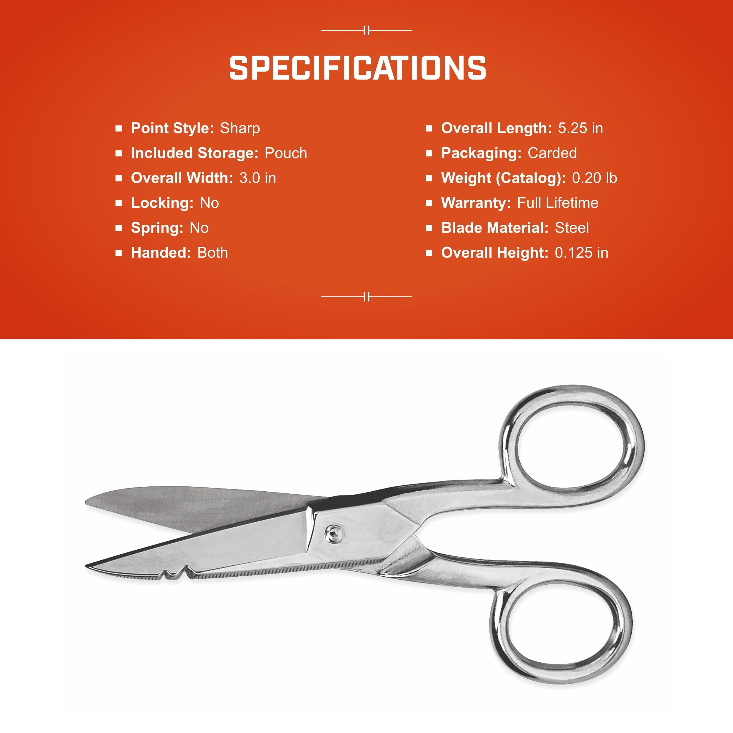 Snapklik.com : Crescent Wiss 5" Electrician Scissors