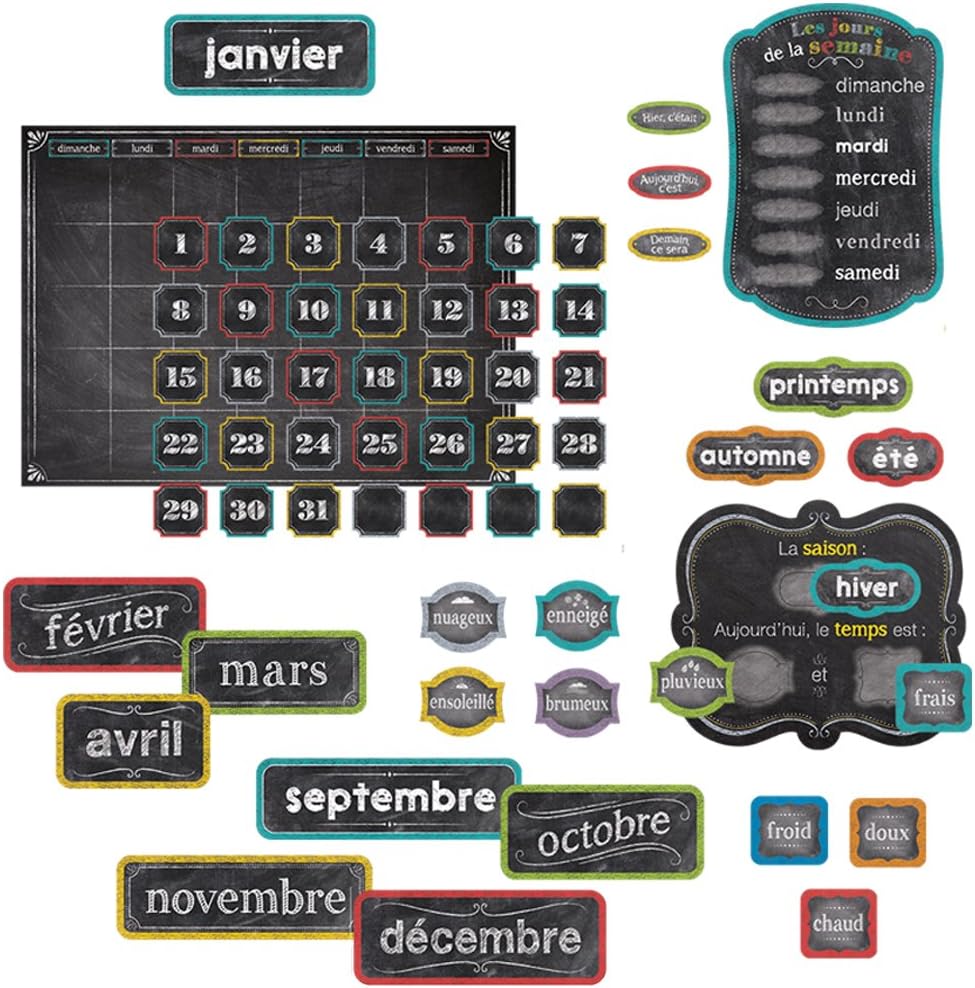 Amazon.com : Creative Teaching Press French Calendar (Chalk) Bulletin ...
