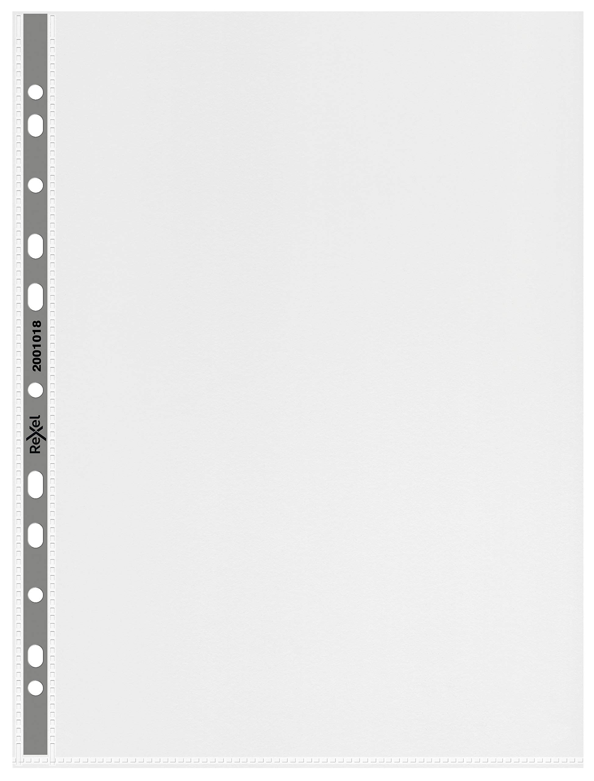 Rexel Nyrex Premium A4 Punched Pocket with Grey Spine, Clear, Pack of ...