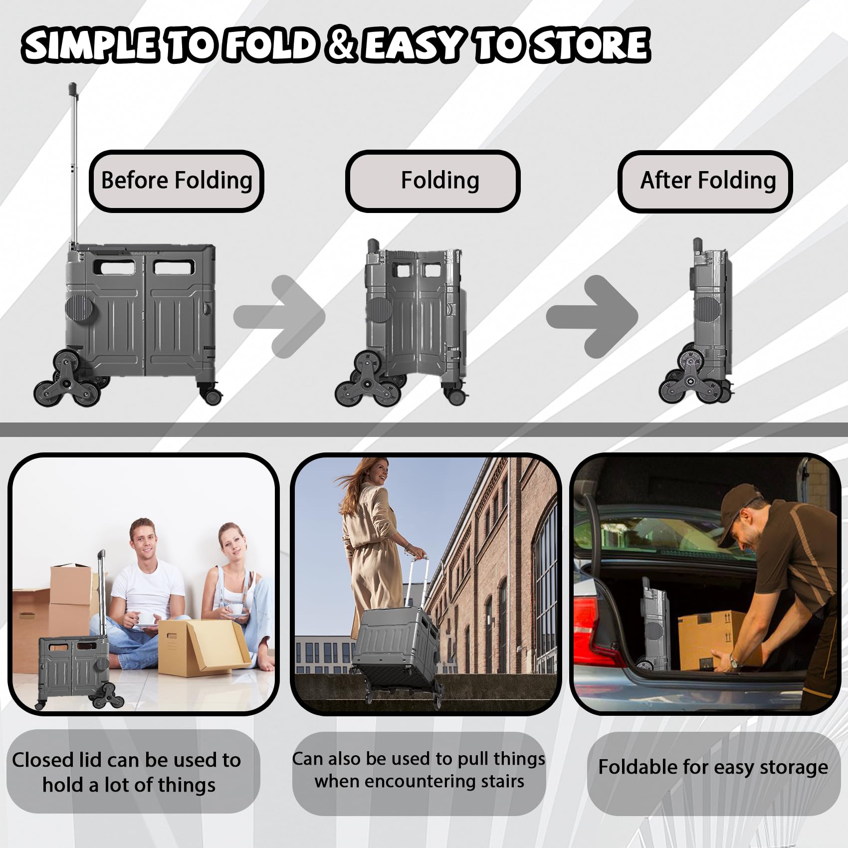 Snapklik.com : Collapsible Rolling Crate