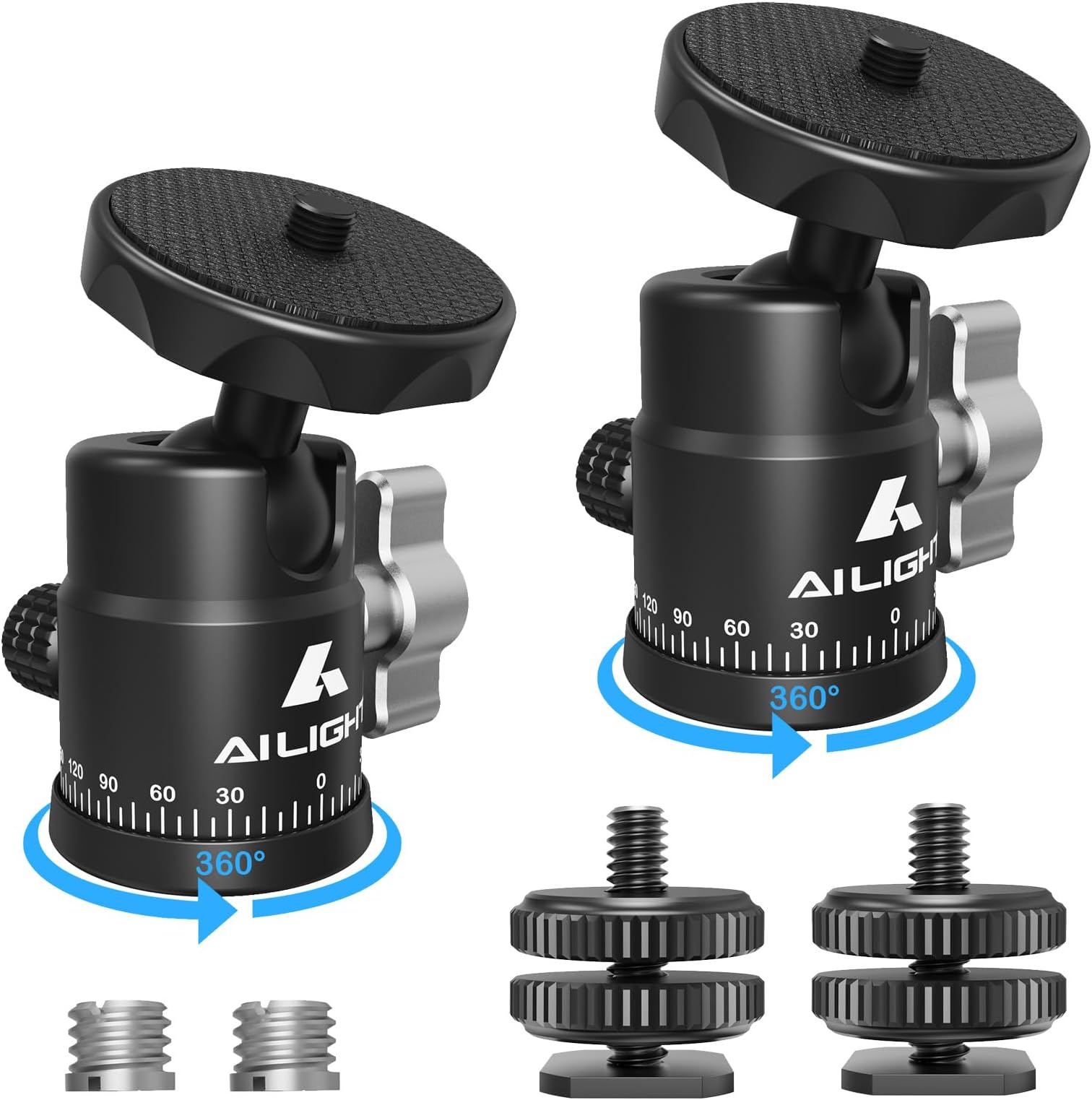 Amazon.com : CAVIX Mini Ball Head with 1/4" Screw 3/8" Thread Mount 360 ...