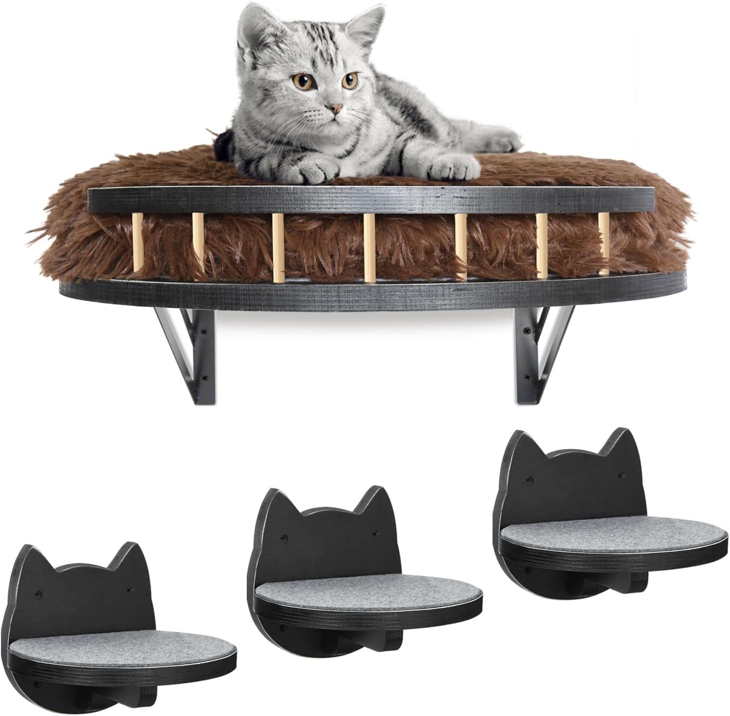 Amazon.com: Cat Wall Furniture Set Wall Mounted, Cat Wall Shelves with ...