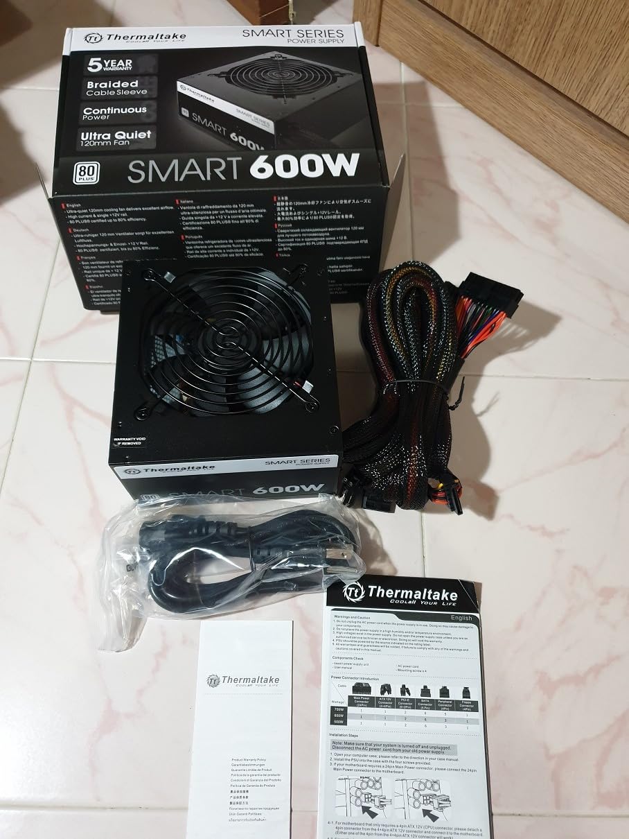 Thermaltake SMART 600W ATX 12V V2.3/EPS 12V 80 Plus Certified Active ...