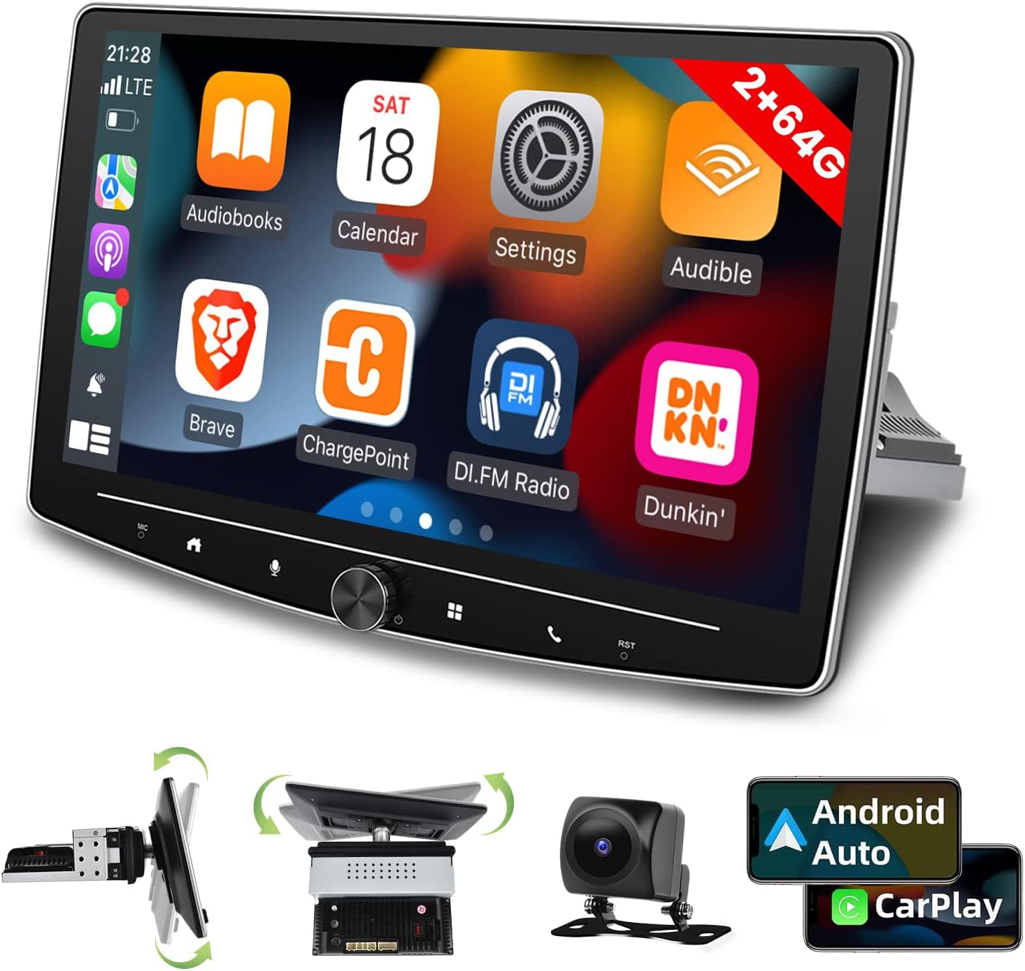 Amazon.com: [2G+64G] 10 inch Android 13 Single Din Touch Screen Car ...