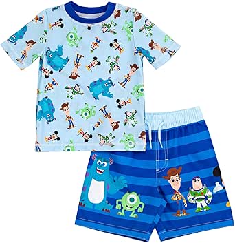 Amazon.com: Disney Pixar D100 UPF 50+ - Conjunto de traje de baño y ...