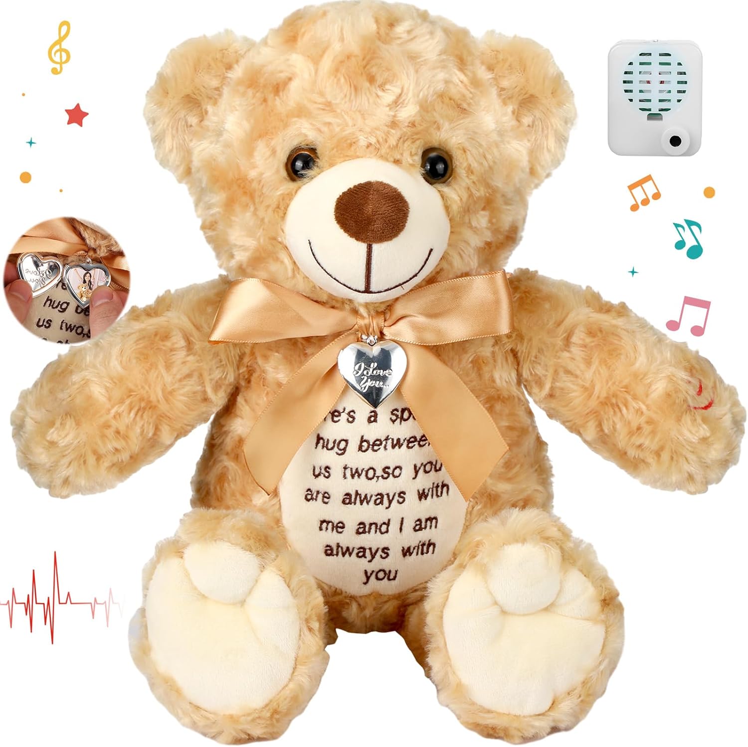 Amazon.com: 12 Inch Bear Stuffed Animals with Voice Recorder Photo ...