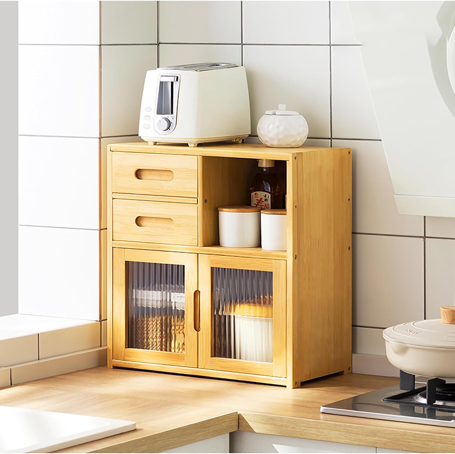 Multifunctional Kitchen Tabletop Storage Cabinet - Multi-layer Spice ...