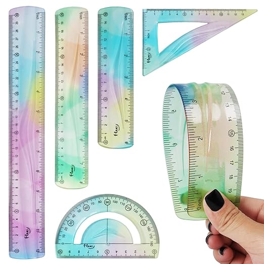 Amazon.com: 5 Pcs Flexible Rulers, 6inch 8inch 12inch Bendable Straight ...