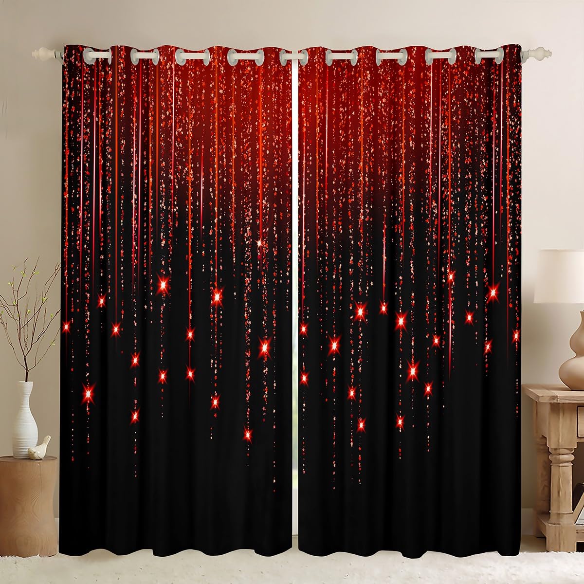 Red And Black Bedroom Curtains Luxury Solid Red Blackout Curtains