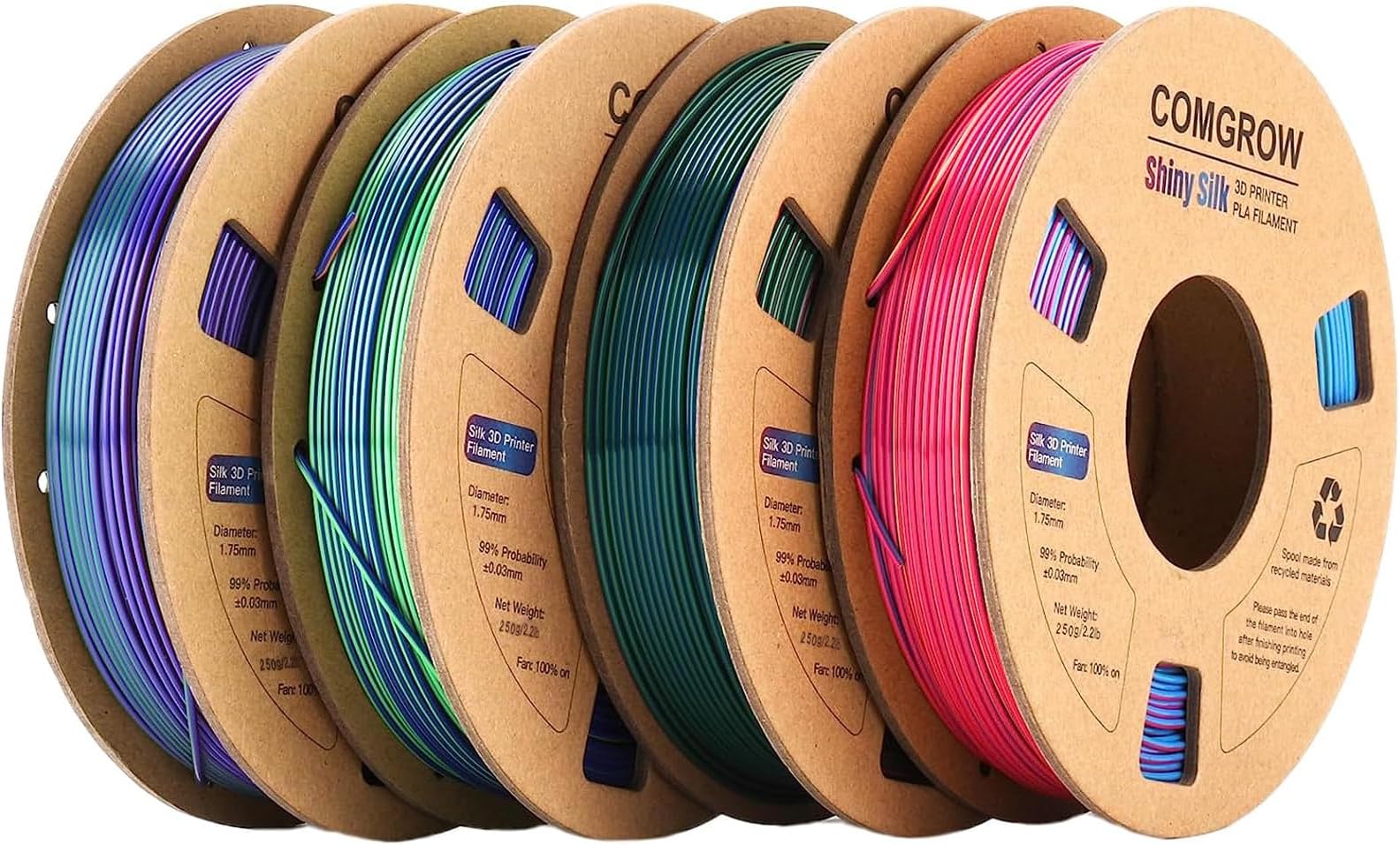 Creality 3D Printer Filament, PLA Filament 1.75mm Bundle 2kg for 3D ...