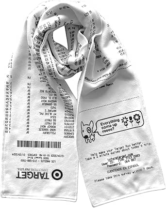 Amazon.com: Target Receipt Scarf, Double Sided, Hilarious 100% Fleece ...