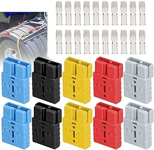 Amazon.com: RUNAAJA 10pcs Anderson Style Plug Connector 50AMP Caravan Trailer Solar 6AWG DC ...