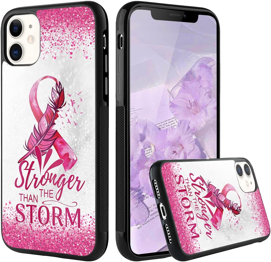 Amazon.com: Pink Ribbon Stronger Than The Storm Breast Cancer Awareness ...