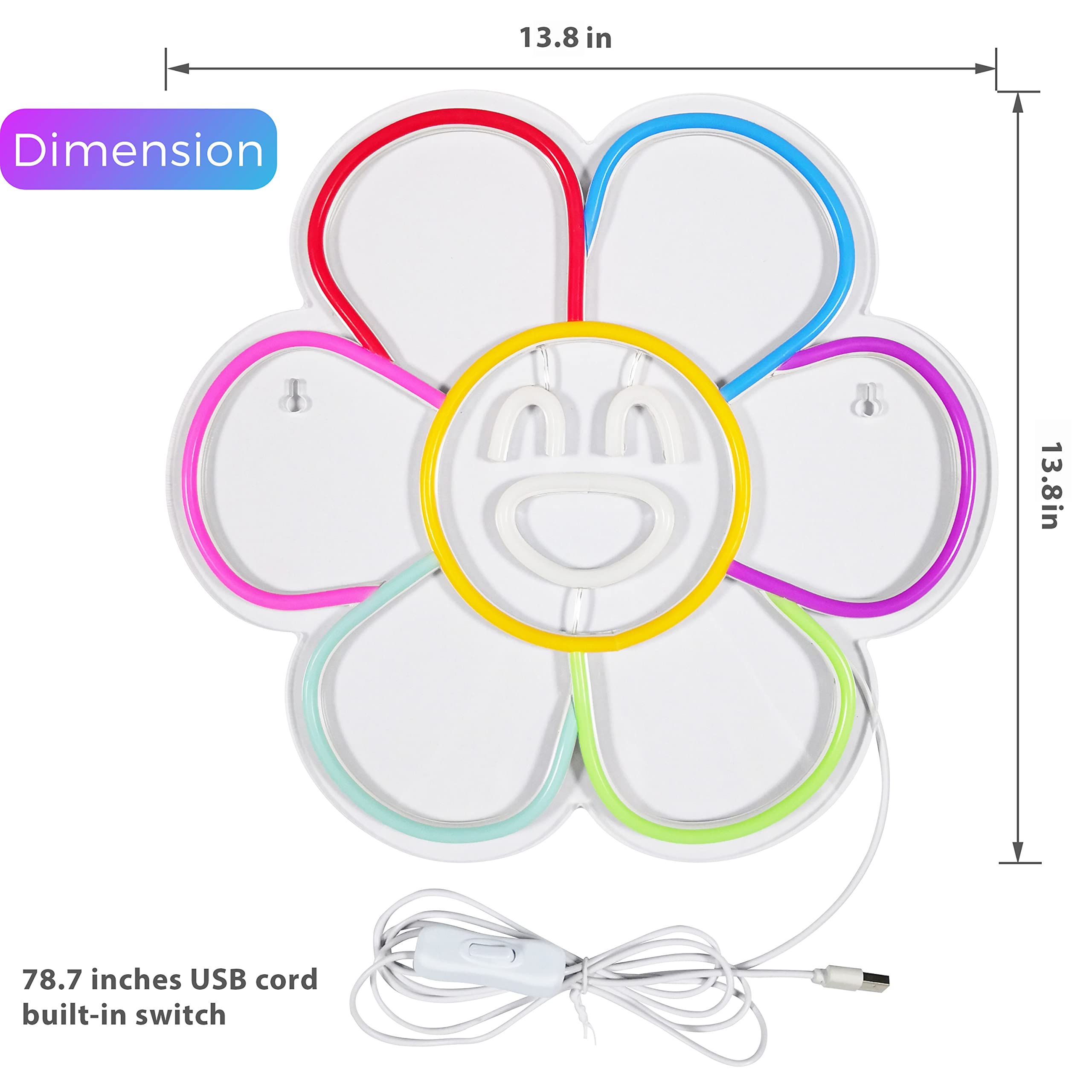 Buy Smiley Face Sunflower Neon Sign Light LED Smiley Face Gifts Light ...