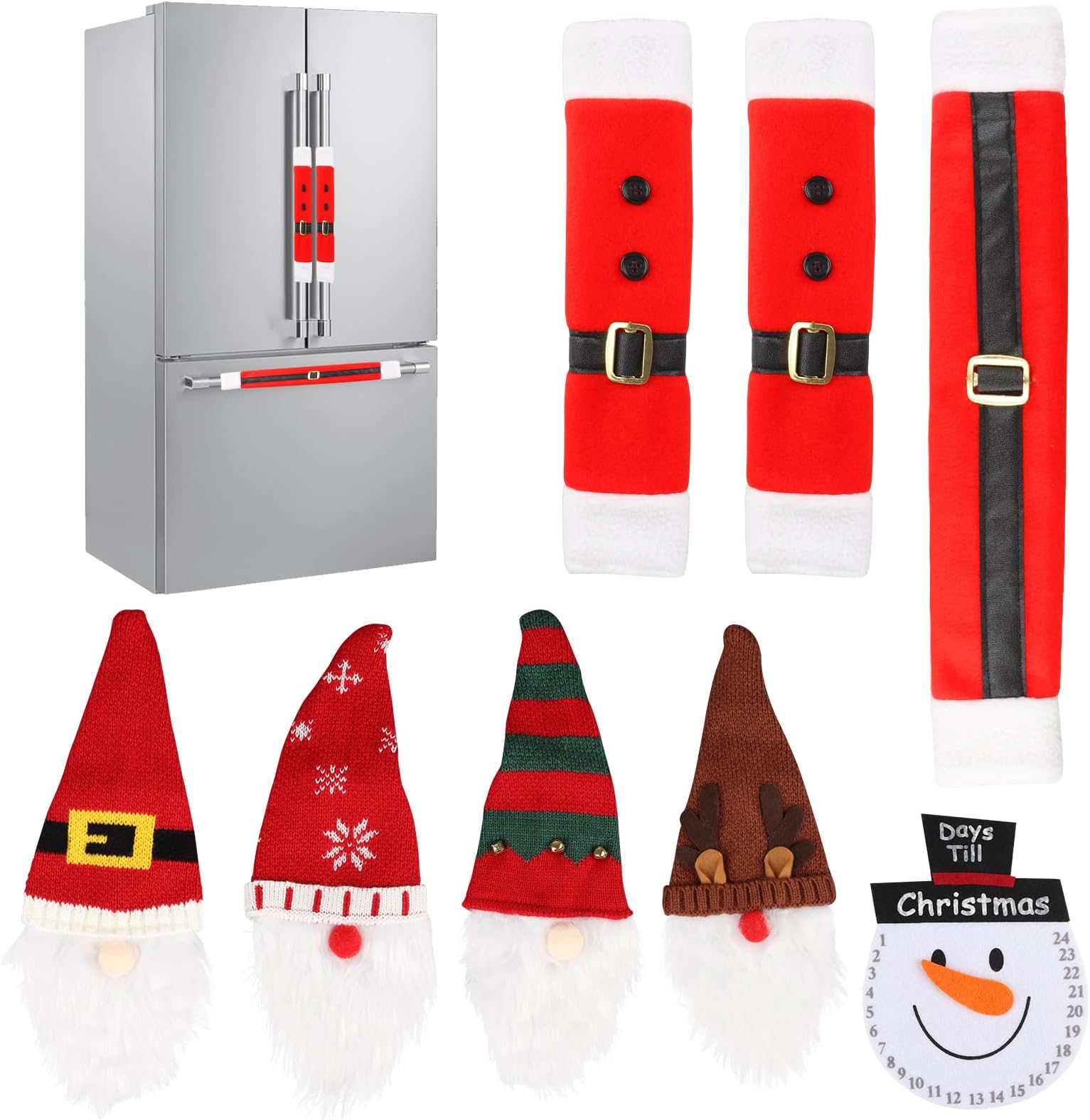 Amazon.com: LOMIMOS 7PCS Christmas Refrigerator Door Handle Cover,Xmas ...