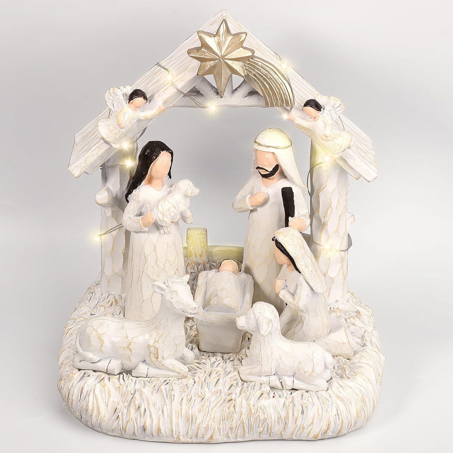 Amazon.com: EBINGMIMA Nativity Set with LED Lights, Nativity Sets for ...