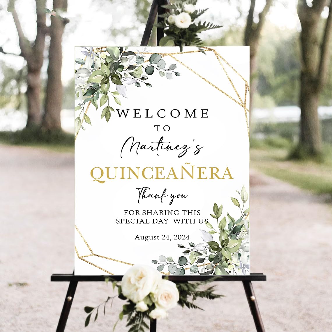 Amazon.com : GLAVICY Personalized Quinceañera Welcome Sign With Photo ...
