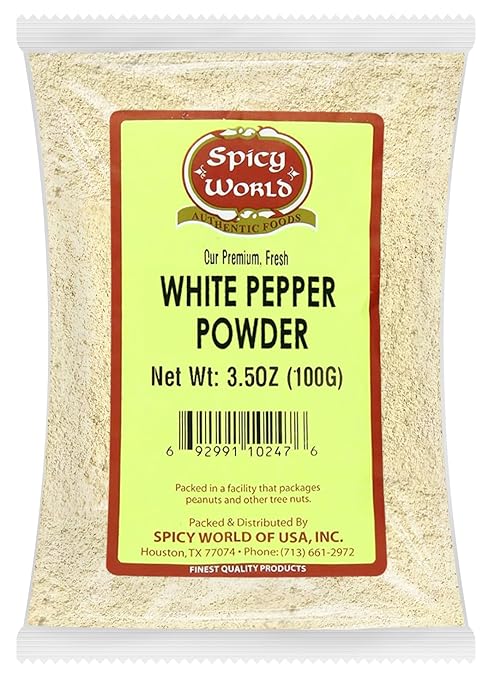 Amazon.com : Spicy World White Pepper Powder 3.5 Ounce Bag | Finely ...