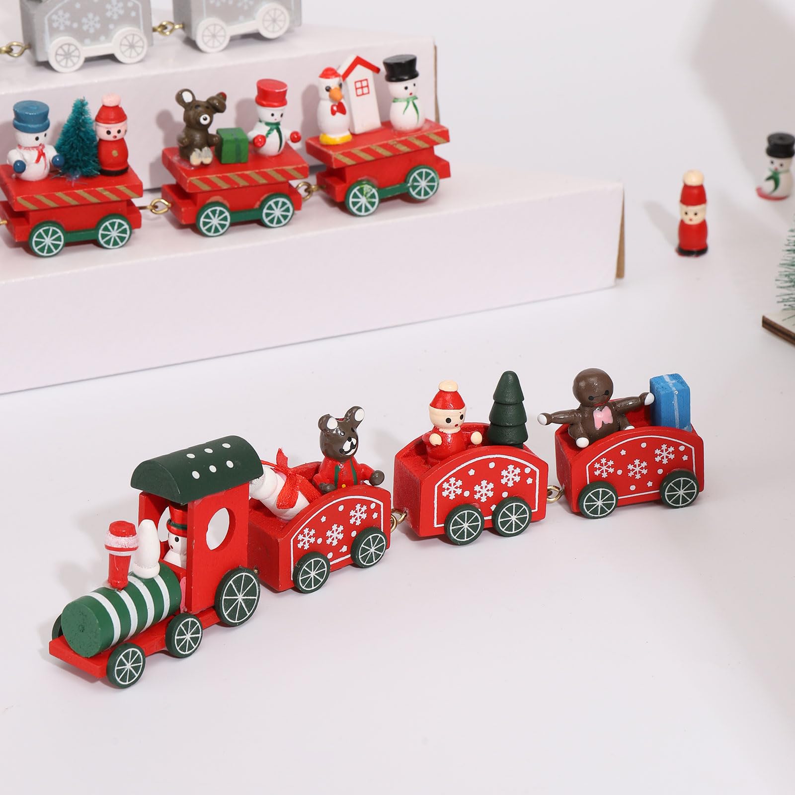 Amazon.com: Christmas Train for Wooden, Cute Jubilant Christmas Tree ...