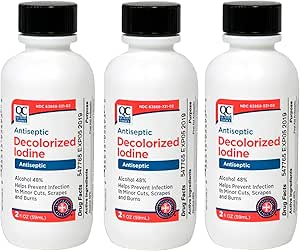 Amazon.com: Quality Choice Antiseptic Decolorized Iodine 2 Fl. Oz. - 3 ...