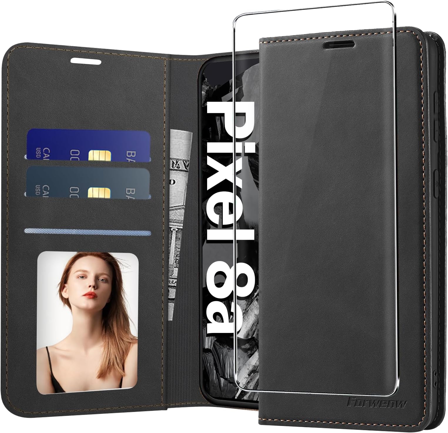 Neivi Coque pour Google Pixel 8A - Housse Cuir Magnétique Premium Flip ...