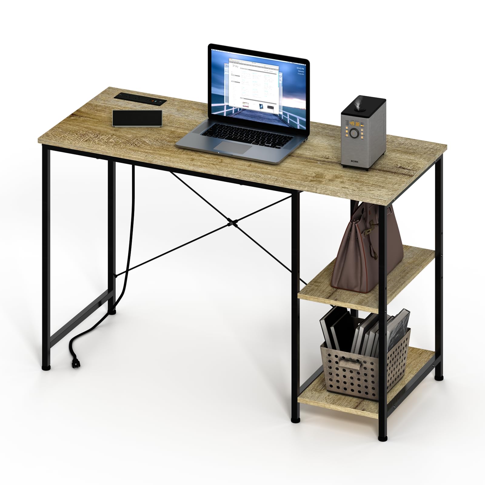 Amazon.com: Maxtown Desk with Shelves, Small Computer Desk with ...