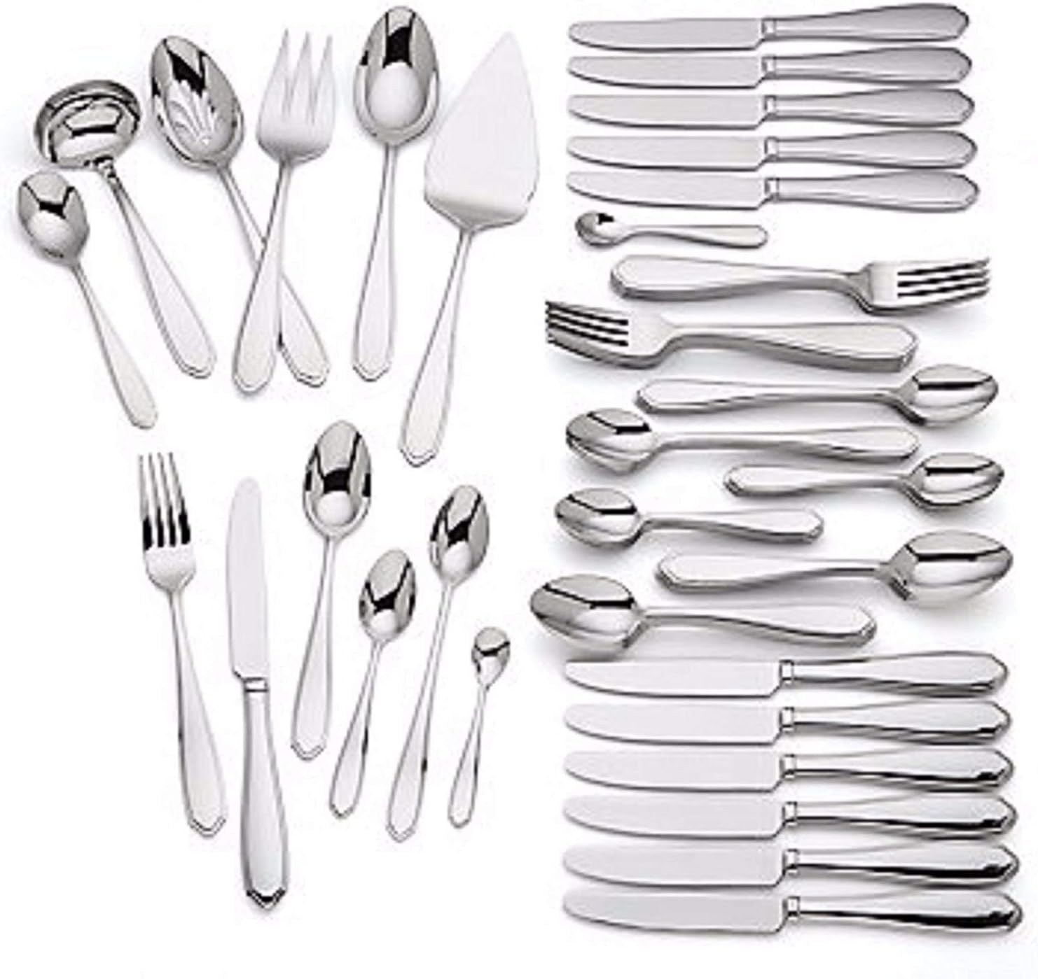 Amazon.com | Lenox Carmichael 70 Piece Flatware Set 18/10 Stainless ...