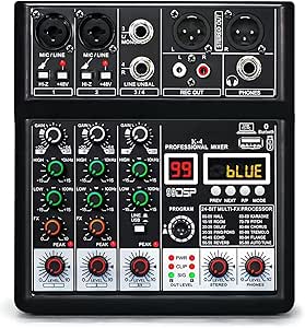 Amazon.com: Dj Mixers, 4 Channel Audio Mixer, Sound Board with ...