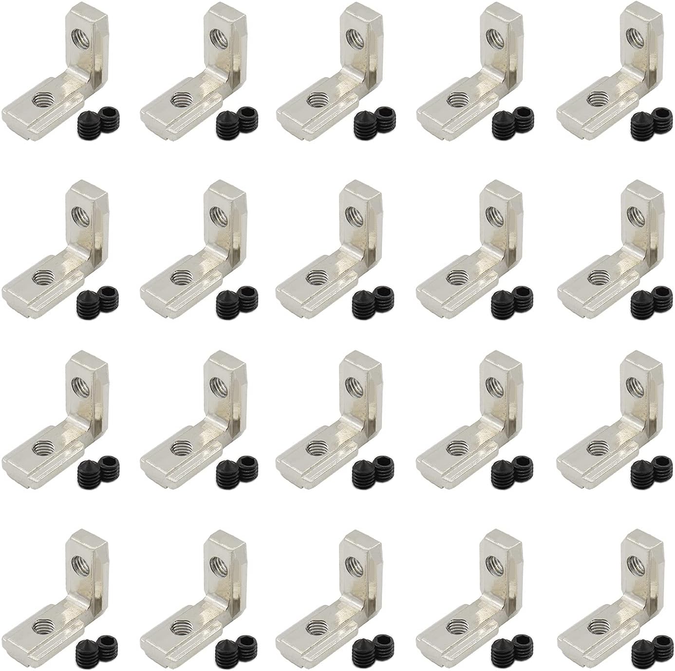 Amazon.com: 20pcs Silver T Slot L-Shape Interior Inside Corner ...
