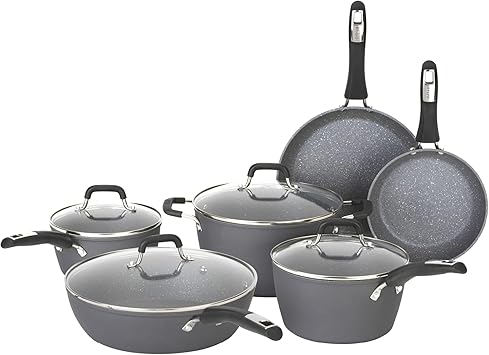 Amazon.com: Bialetti Impact 10-Piece Textured Aluminum Cookware Set ...