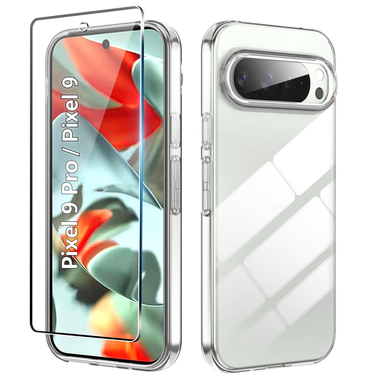 AHABIPERS Clear Phone Case for Google Pixel 9 and Pixel 9 Pro Case + 3 ...