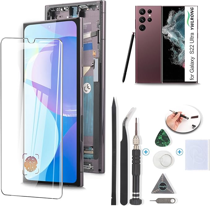 Amazon.com: OLED Screen for Samsung Galaxy S22 Ultra 5G Screen Replacement for Samsung S22 Ultra ...