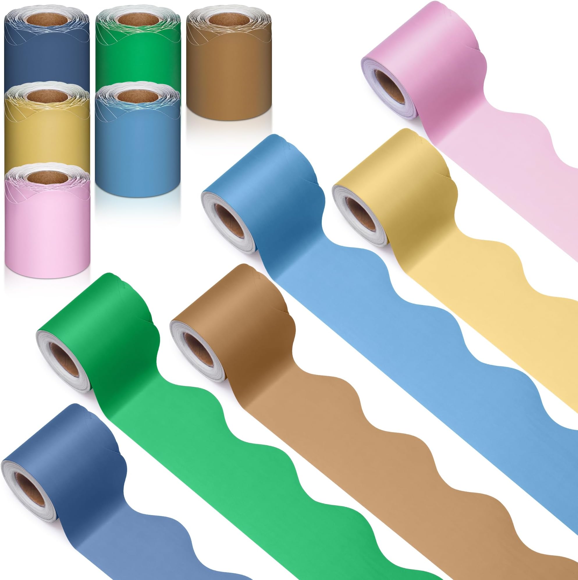 Amazon.com: 24 Rolls 393.6 ft Colorful Bulletin Board Borders 24 ...