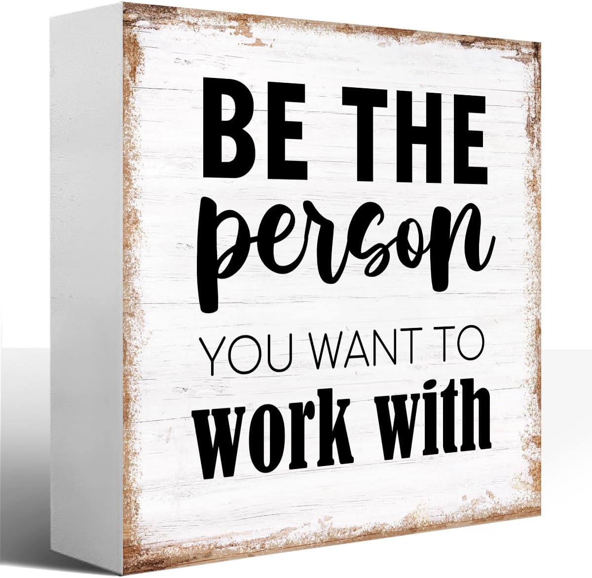 Amazon.com: Inspirational Wood Block Signs,Be the Person You Want to ...