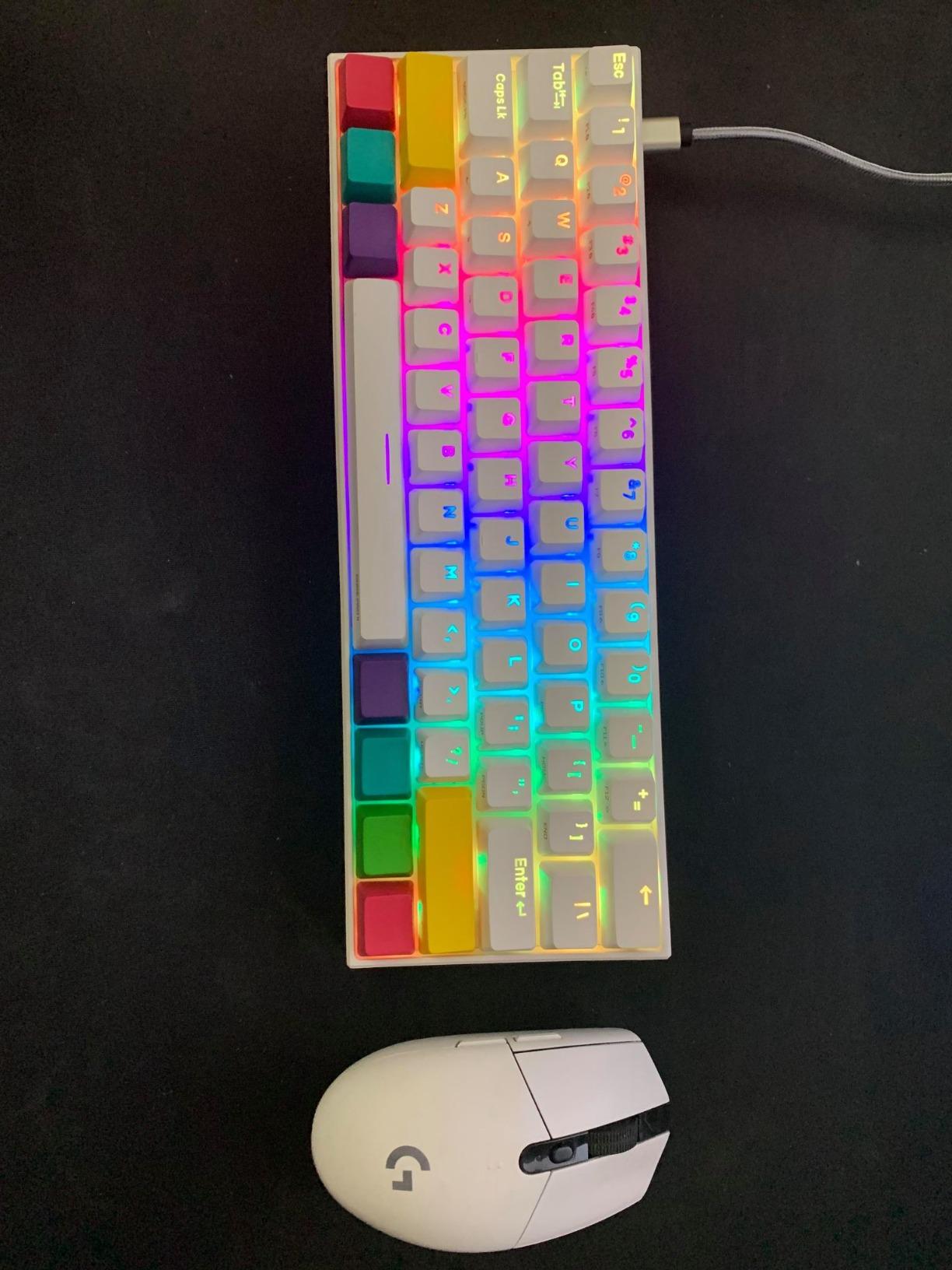 Amazon.com: CORN Anne Pro 2 Mechanical Gaming Keyboard 60% True RGB ...