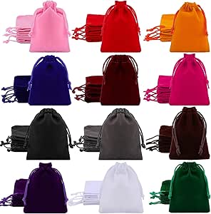 Amazon.com: EXTRAPINS 24 Pcs Little Velvet Drawstring Bags,Small Velvet ...