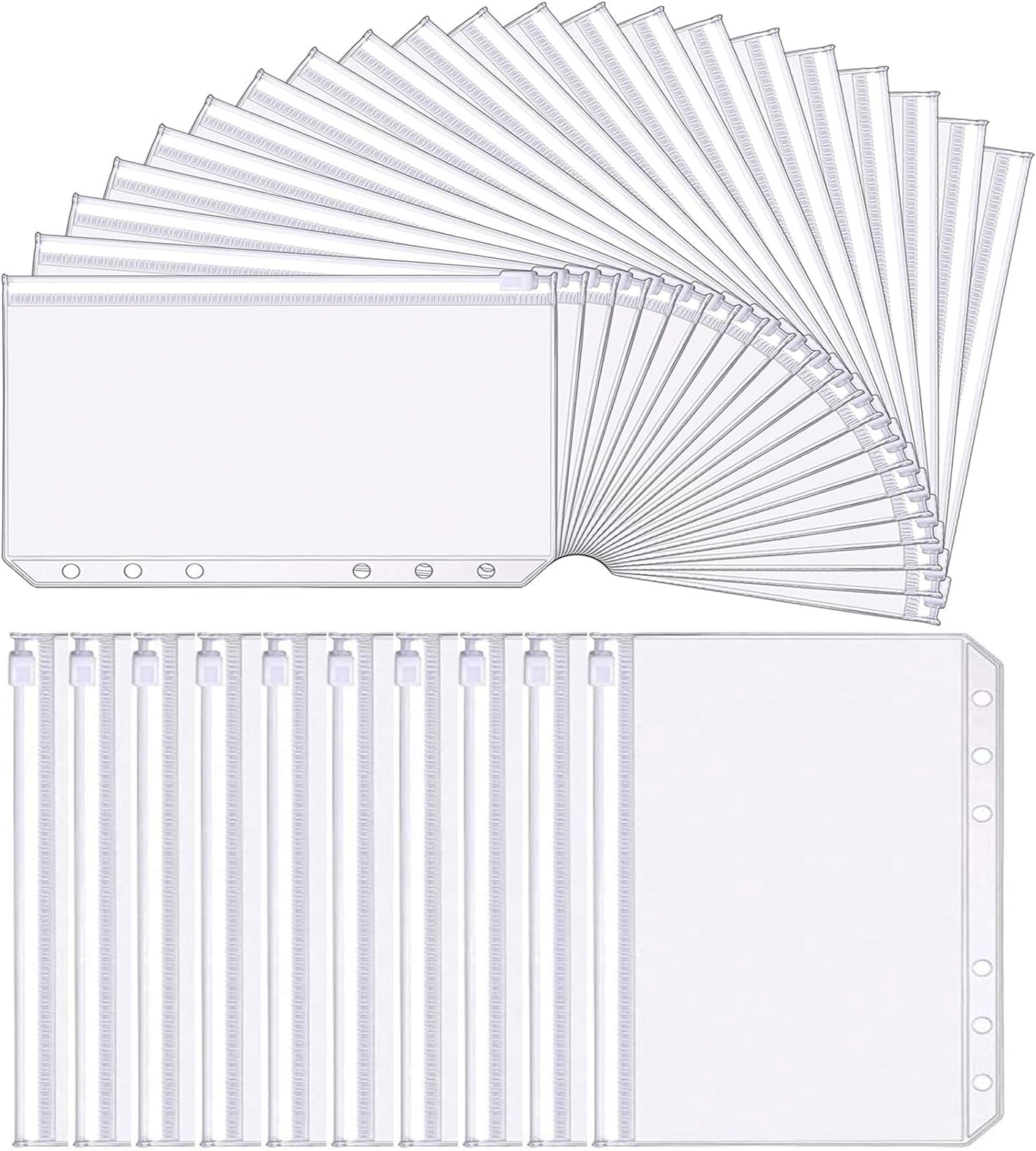 Amazon.com : Antner 12pcs Binder Pockets A6 Size Multicolor Zipper ...