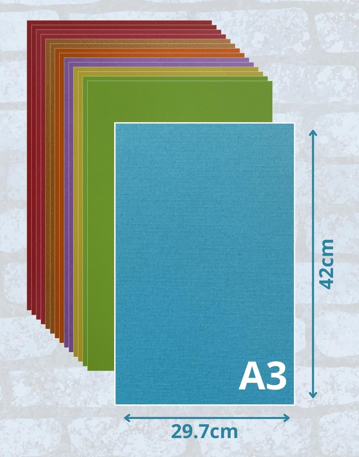 ASENME A3 Cardboard, Bright Colors 8 Units Textured Cardboard (Varied ...