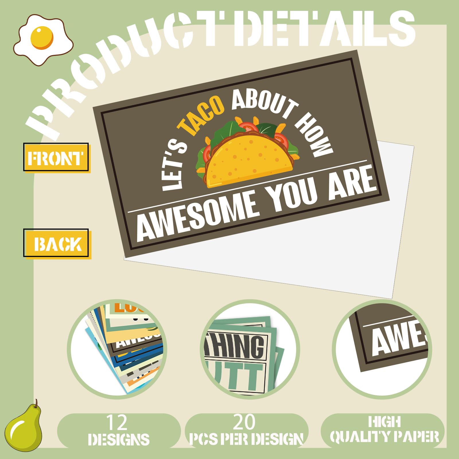 Snapklik.com : Yeaqee 240 Pcs Employee Appreciation Kudos Cards Funny ...