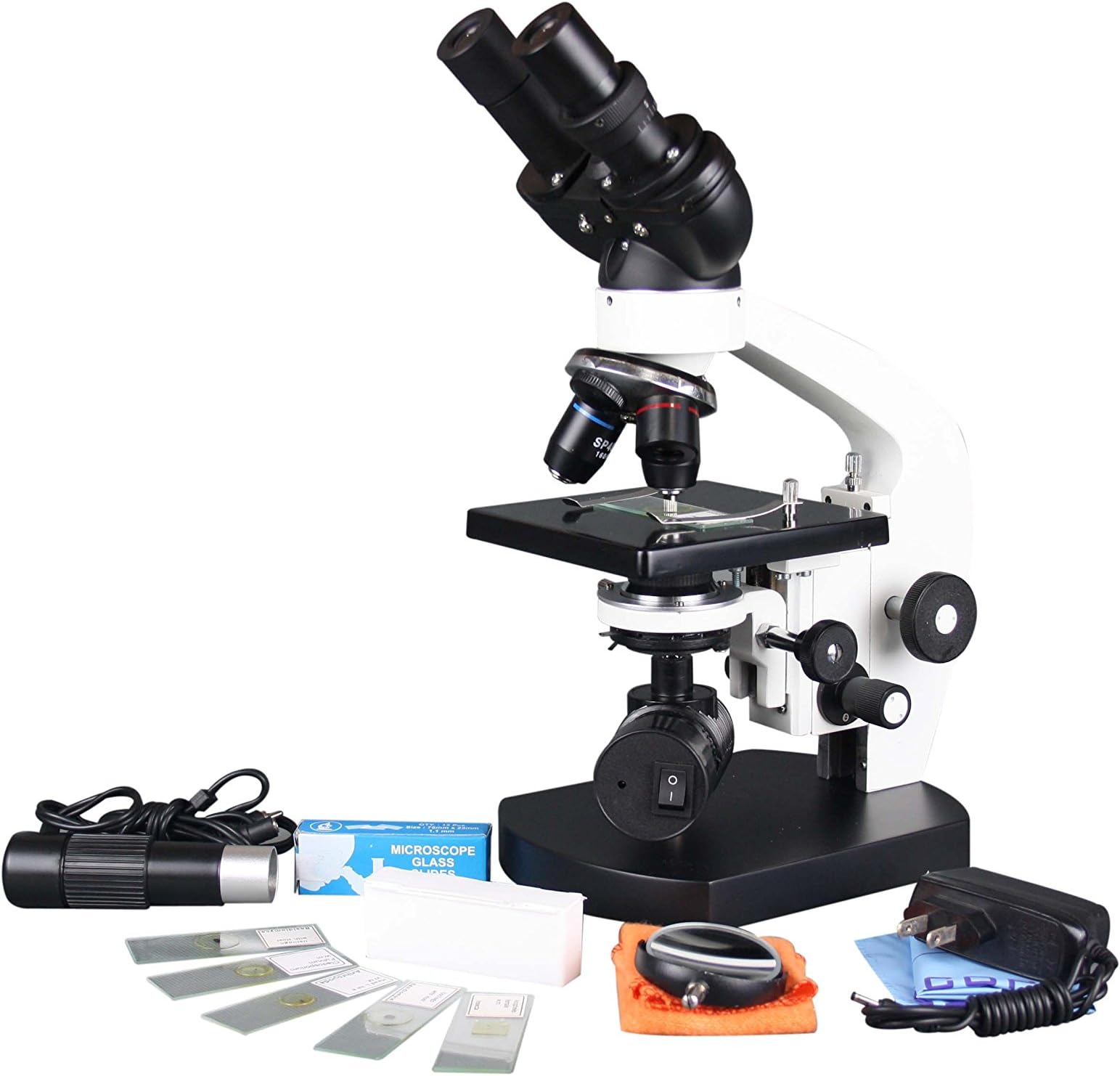 Radical 2500x Binocular Biology Compound LED Battery Microscope w USB ...