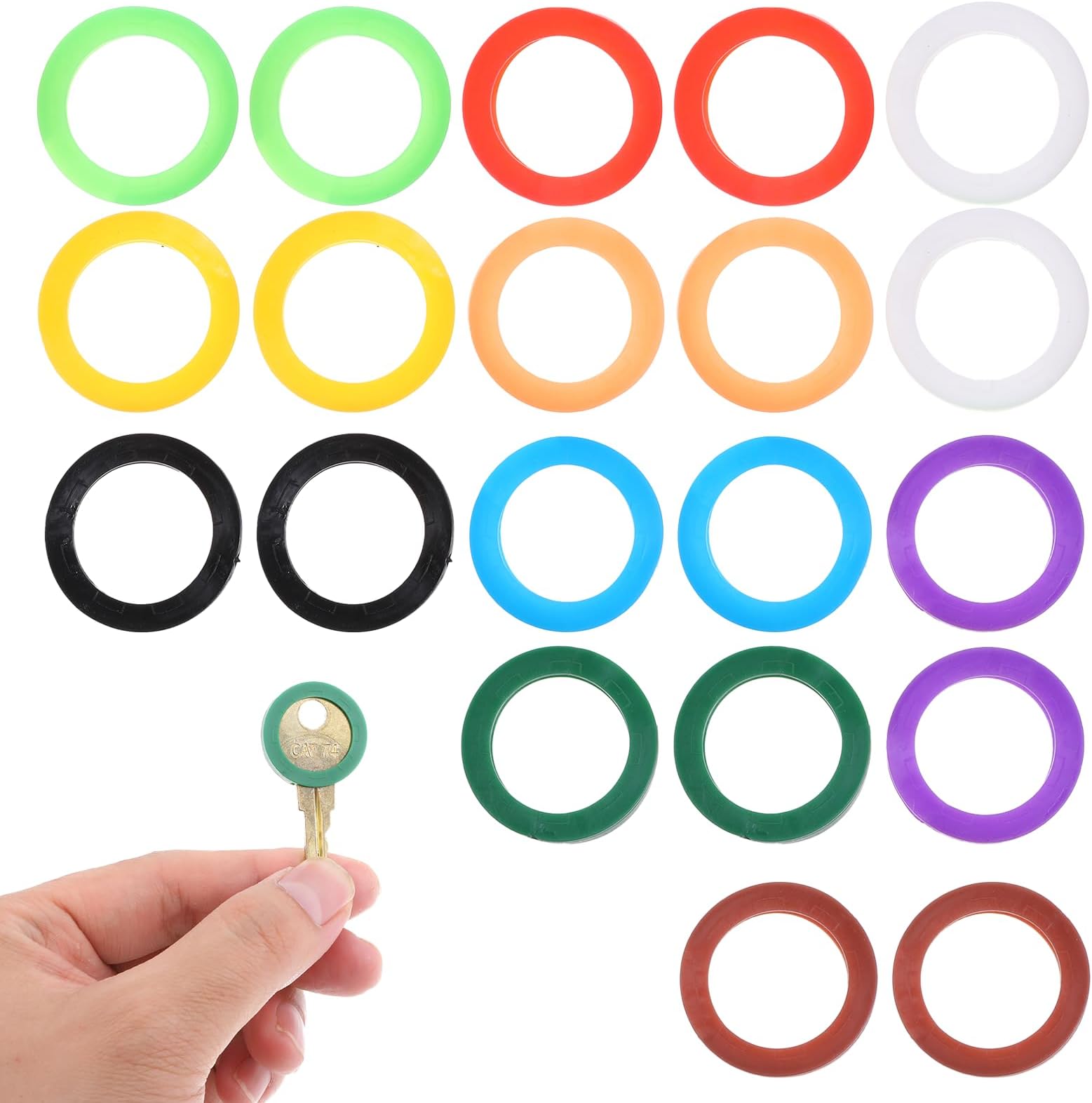 Amazon.com : 20 Pcs Silicone Key Cap Tags Key Identifier Rings Silicone ...