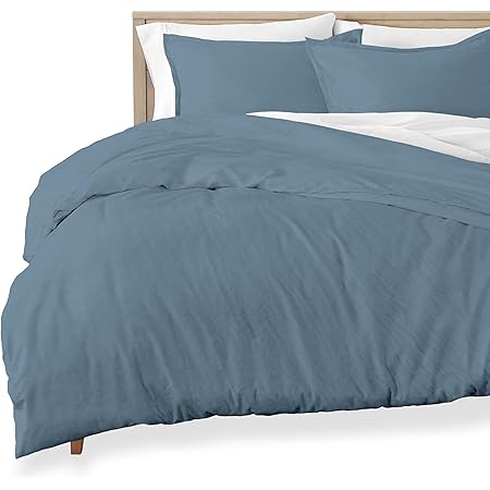 Amazon.com: Bare Home Sandwashed Duvet Cover Queen Size - Premium 1800 ...